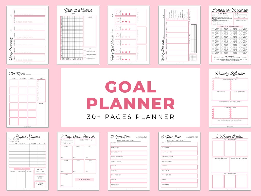 Goal Planner, Goal Tracker, Goal Setting, Goals, Vision Board, Vision ...
