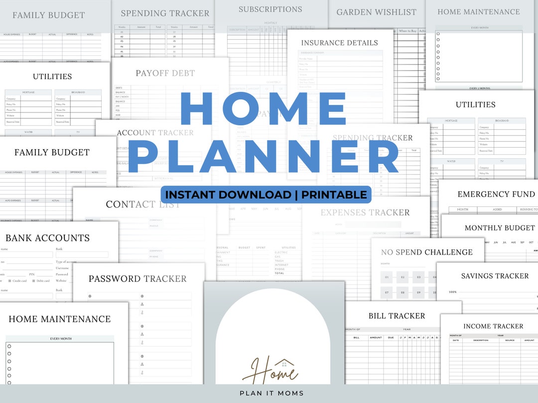 Household Management Planner, Printable Household Management Binder ...