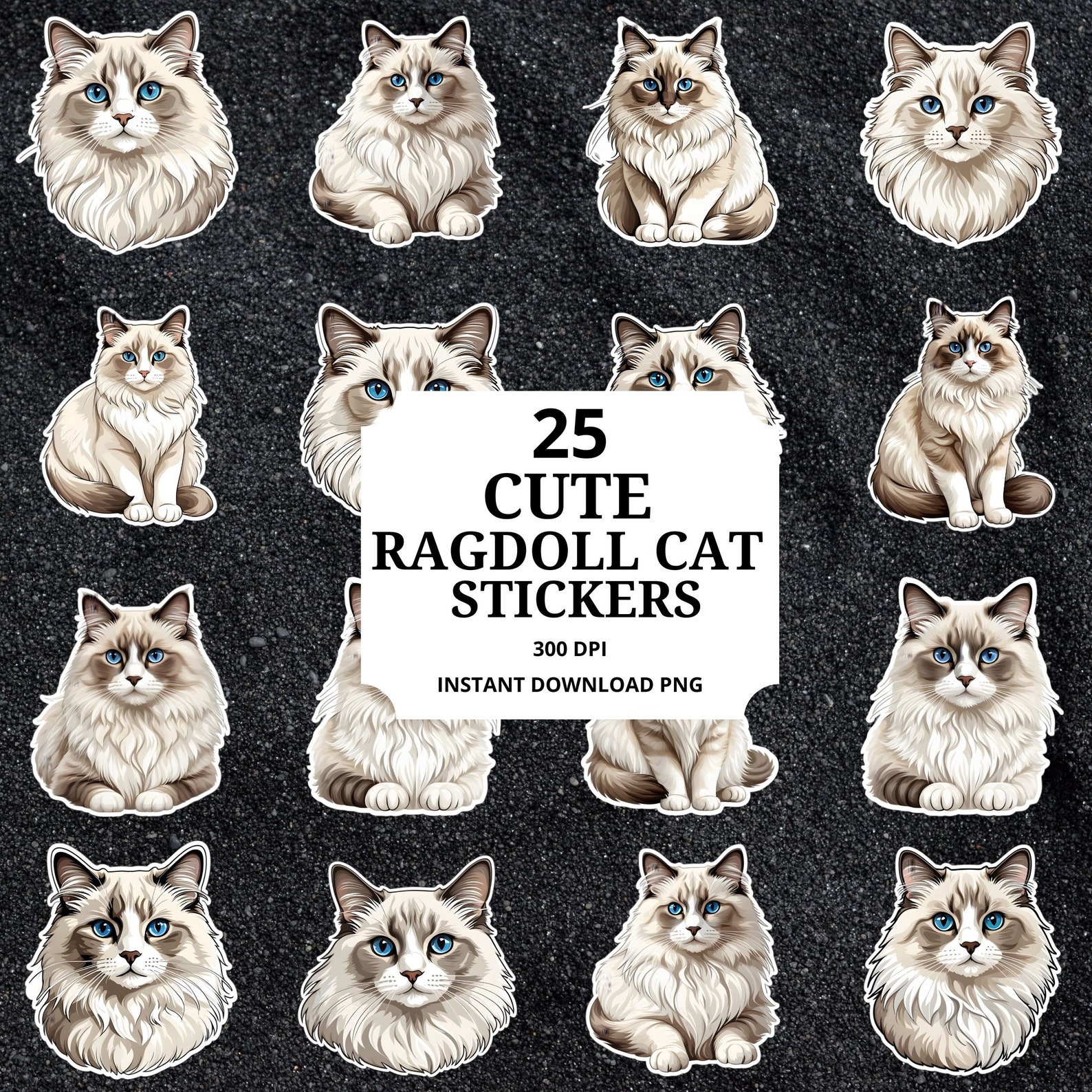25 Cute RAGDOLL Cat Stickers, Anime Cat, Goodnotes Cat Stickers, Cat ...