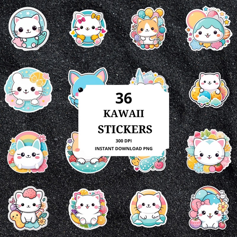 Kawaii Cat Stickers - Etsy