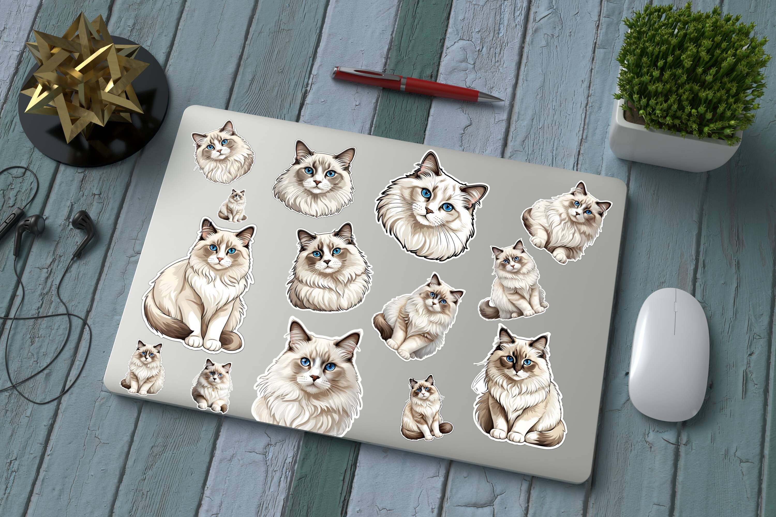 25 Cute RAGDOLL Cat Stickers, Anime Cat, Goodnotes Cat Stickers, Cat ...
