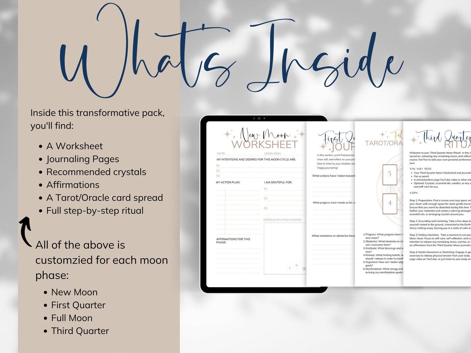Lunar Manifestations Moon Phase Journal Pack | Moon Manifesting | Moon ...