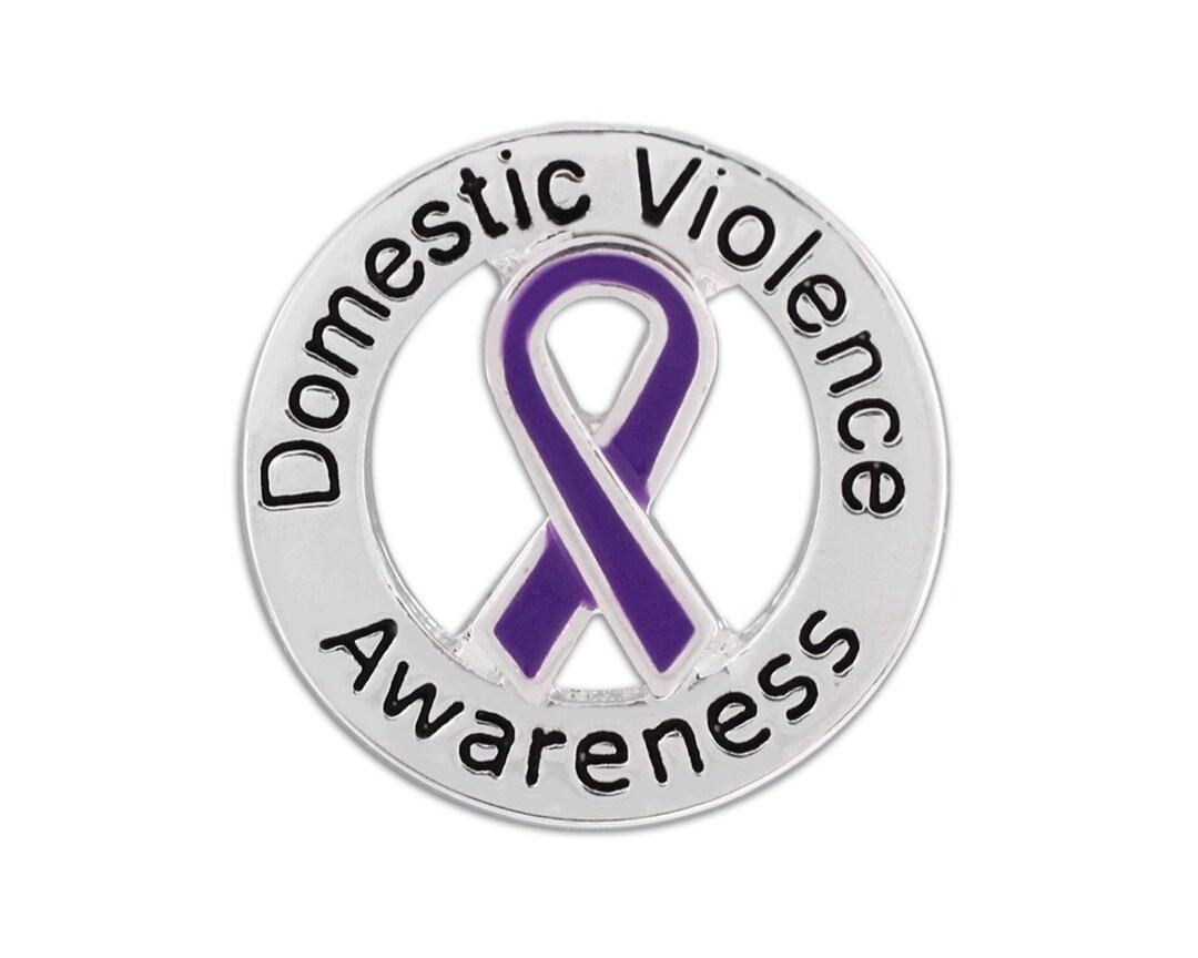 Round Domestic Violence Awareness Ribbon Pins Bulk - Etsy