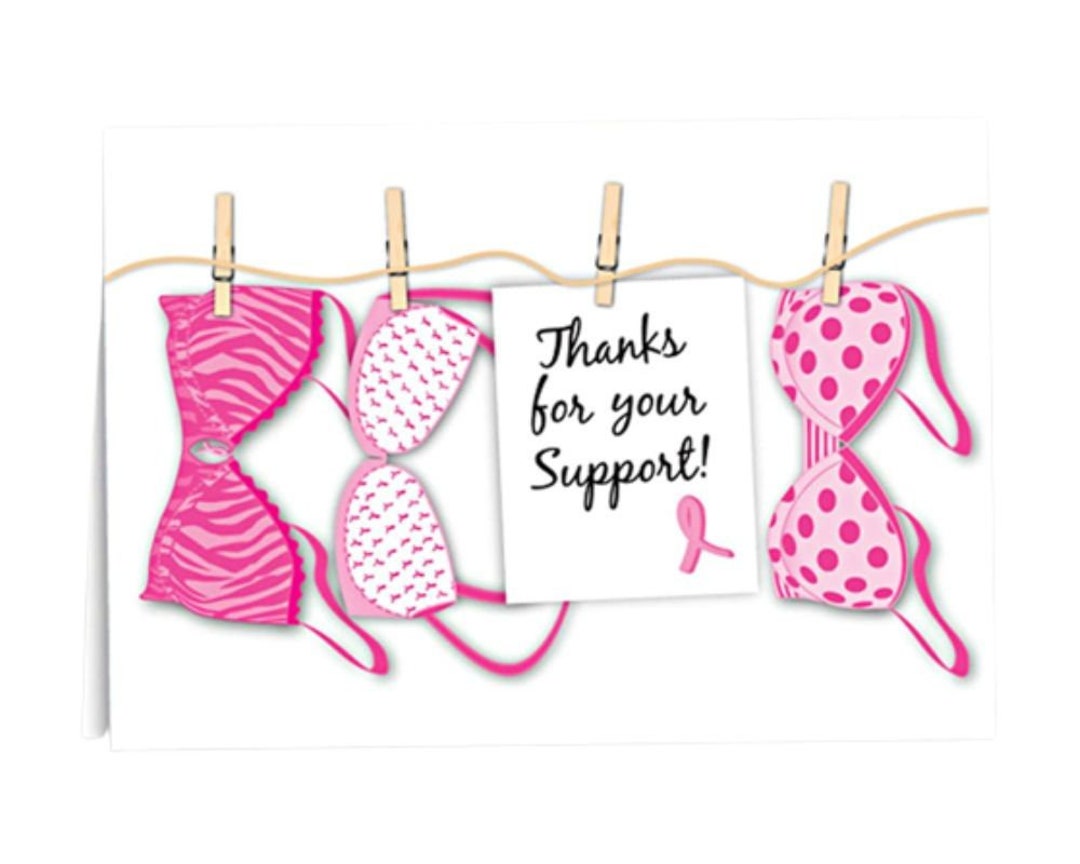 Pink Ribbon Thanks for Your Support Cards 12 Cards/pack - Etsy