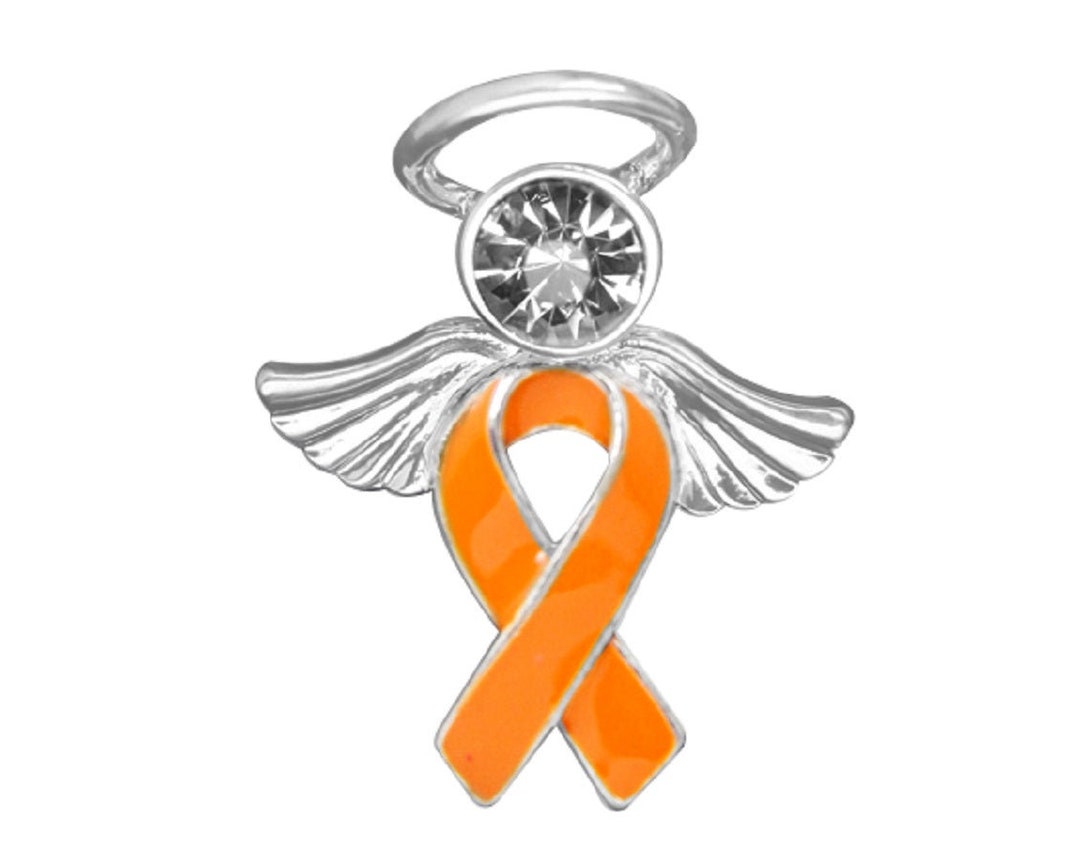 Orange Ribbon Awareness Angel Pins for Leukemia Bulk Quantities ...