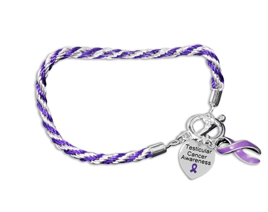Purple Ribbon Testicular Cancer Awareness Rope Bracelets - Etsy