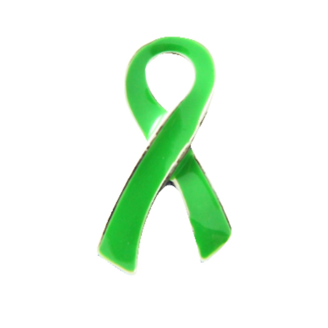 Large Flat Green Ribbon Pins for Mental Health & Organ Donation Bulk ...