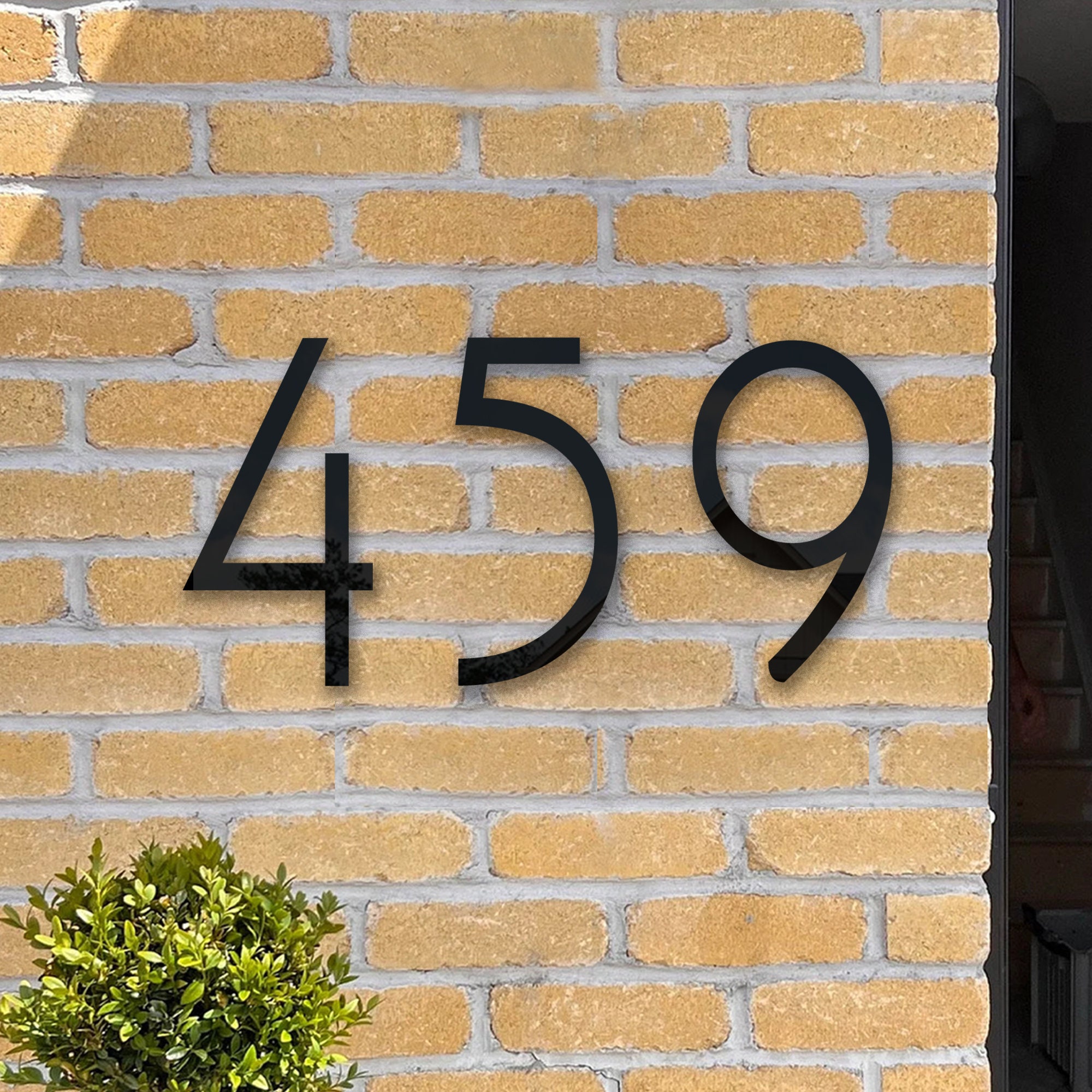 4 Inch Modern House Numbers Letters, Large Black Glossy Address Numbers ...