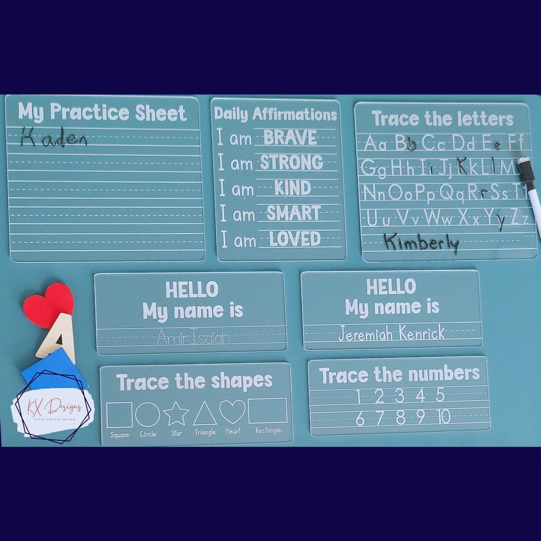 Tracing Panel Letters, Numbers, Name, Shapes, Blank, Daily Affirmations ...