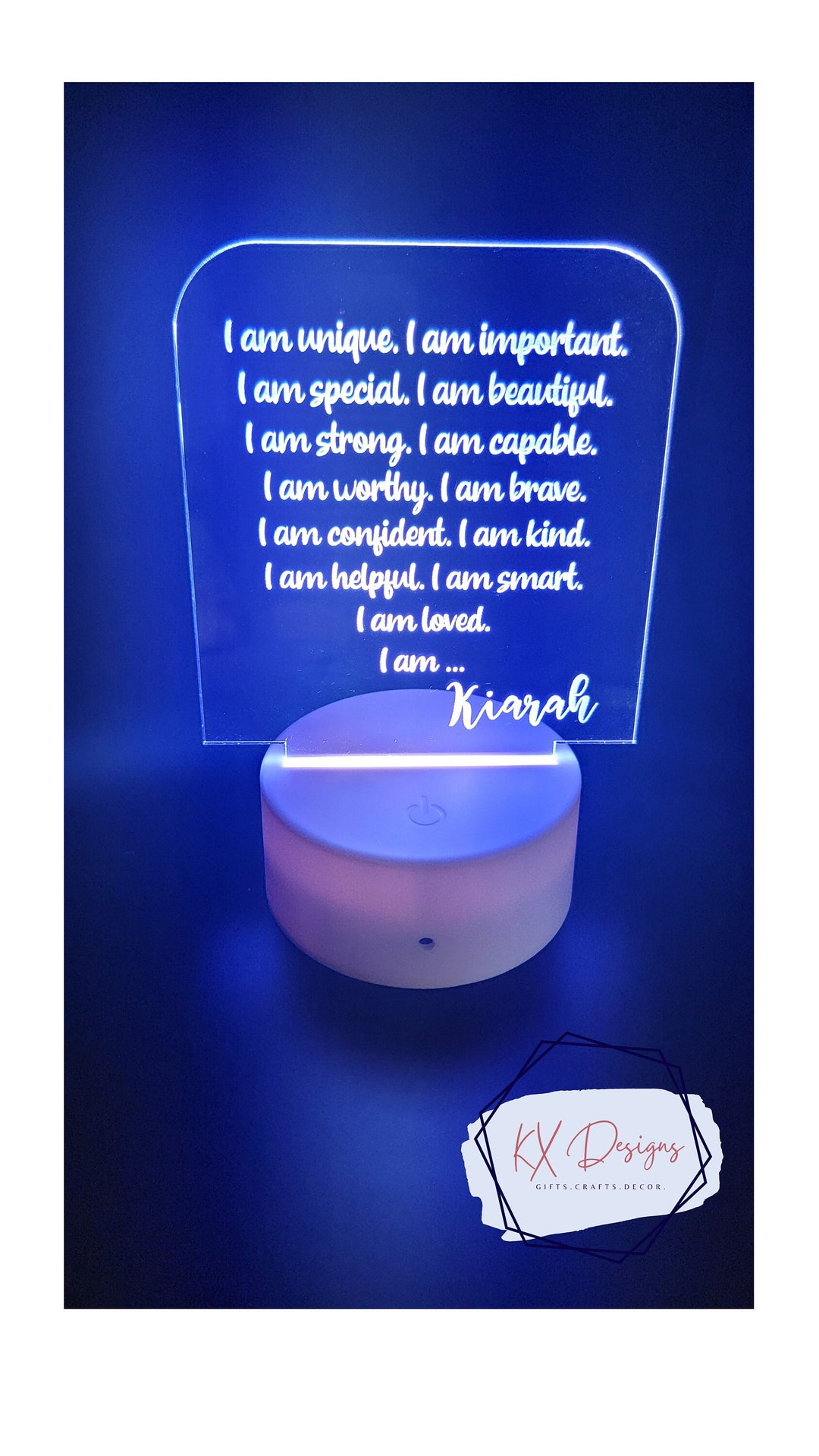 Custom Positive Affirmations Acrylic LED Night Lights for Kids ...