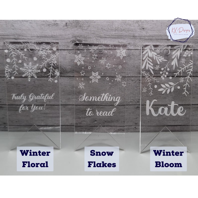 Winter Gift Tags Name Tags Wooden and Acrylic Gift Tags - Etsy