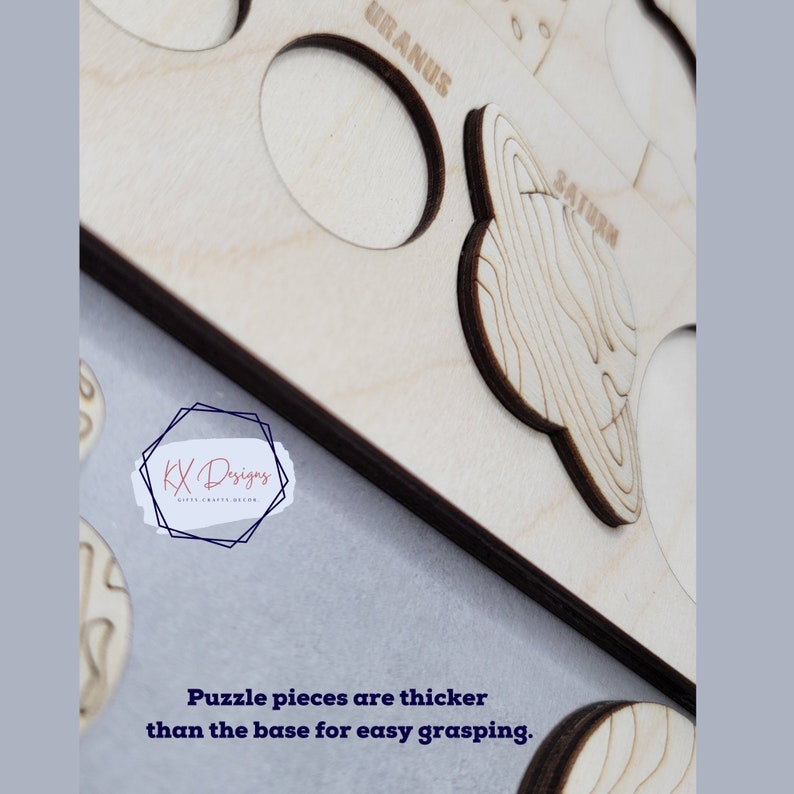 Solar System Puzzle, Wooden Puzzle, Planets, Moon, Dwarf Planet ...