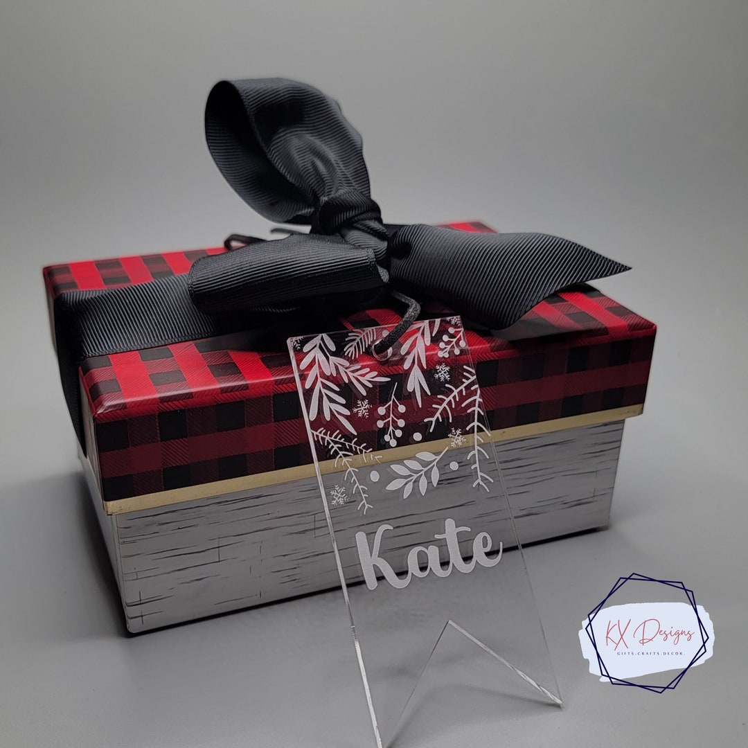 Winter Gift Tags, Name Tags, Wooden and Acrylic Gift Tags, Personalized ...