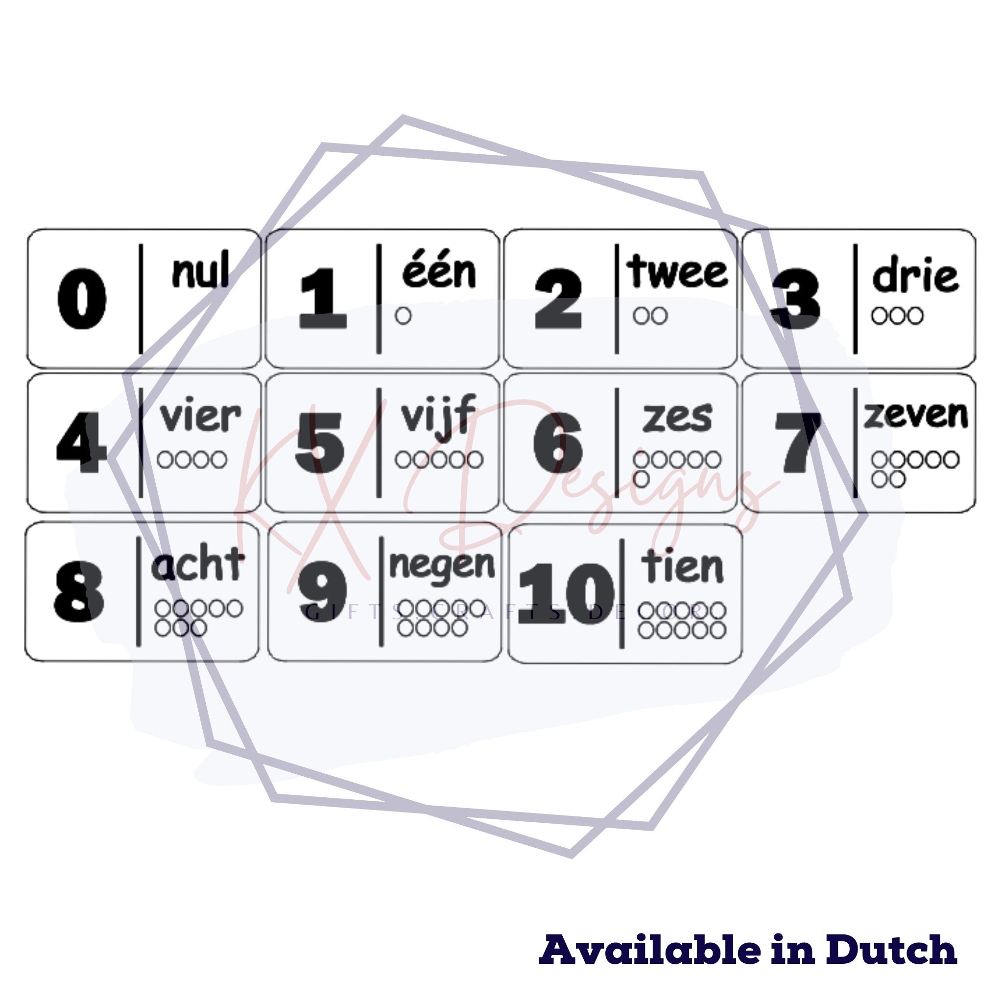 Numbers and Counting Flashcards, Wood, Math Flashcards, 0-10 ones, 10 ...