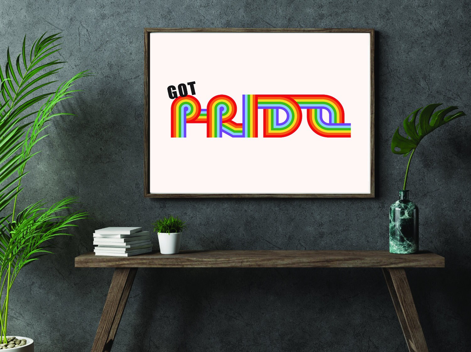 LGBTQIA Pride Wall Art for Gay Lesbian Pansexual Bi Decor Rainbow Pride ...