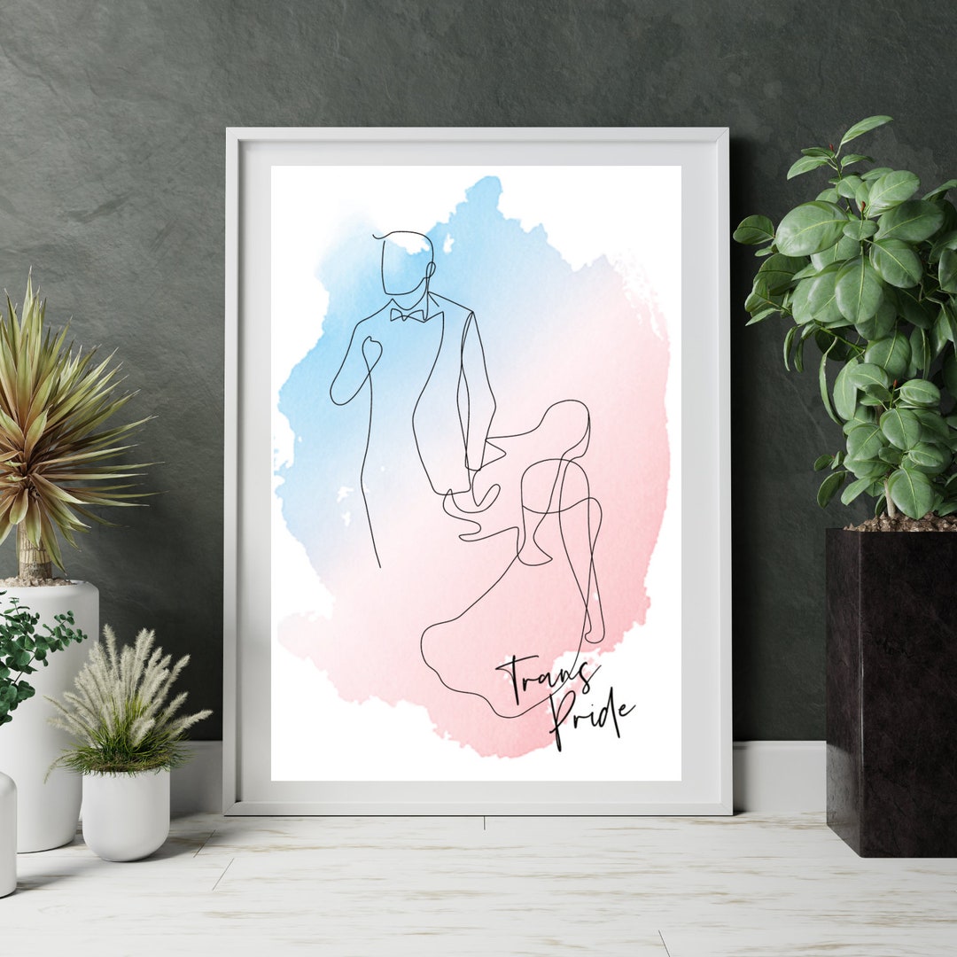 Minimal Line Art Transexual Pride Gift for Transexual Decor for Trans ...