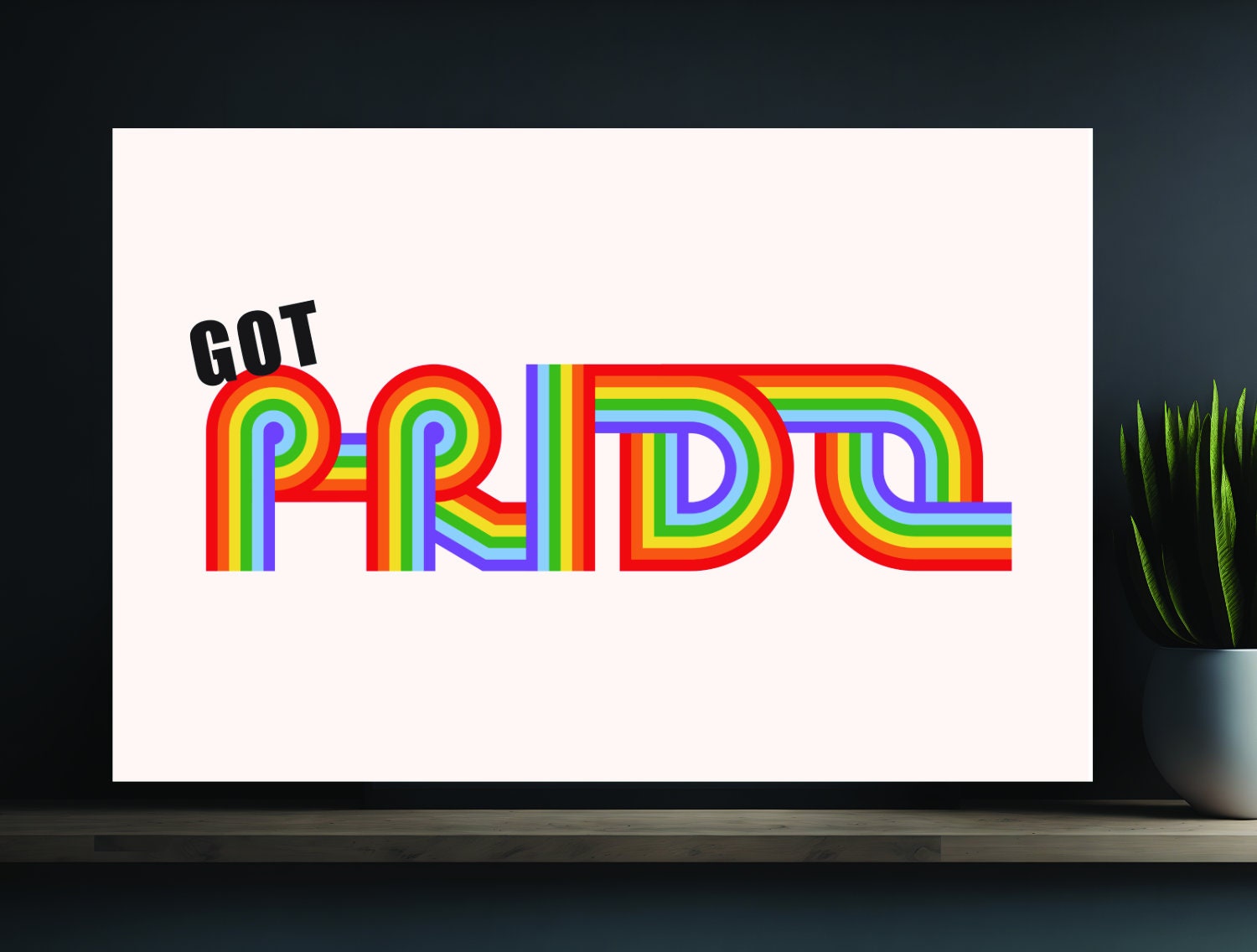 LGBTQIA Pride Wall Art for Gay Lesbian Pansexual Bi Decor Rainbow Pride ...