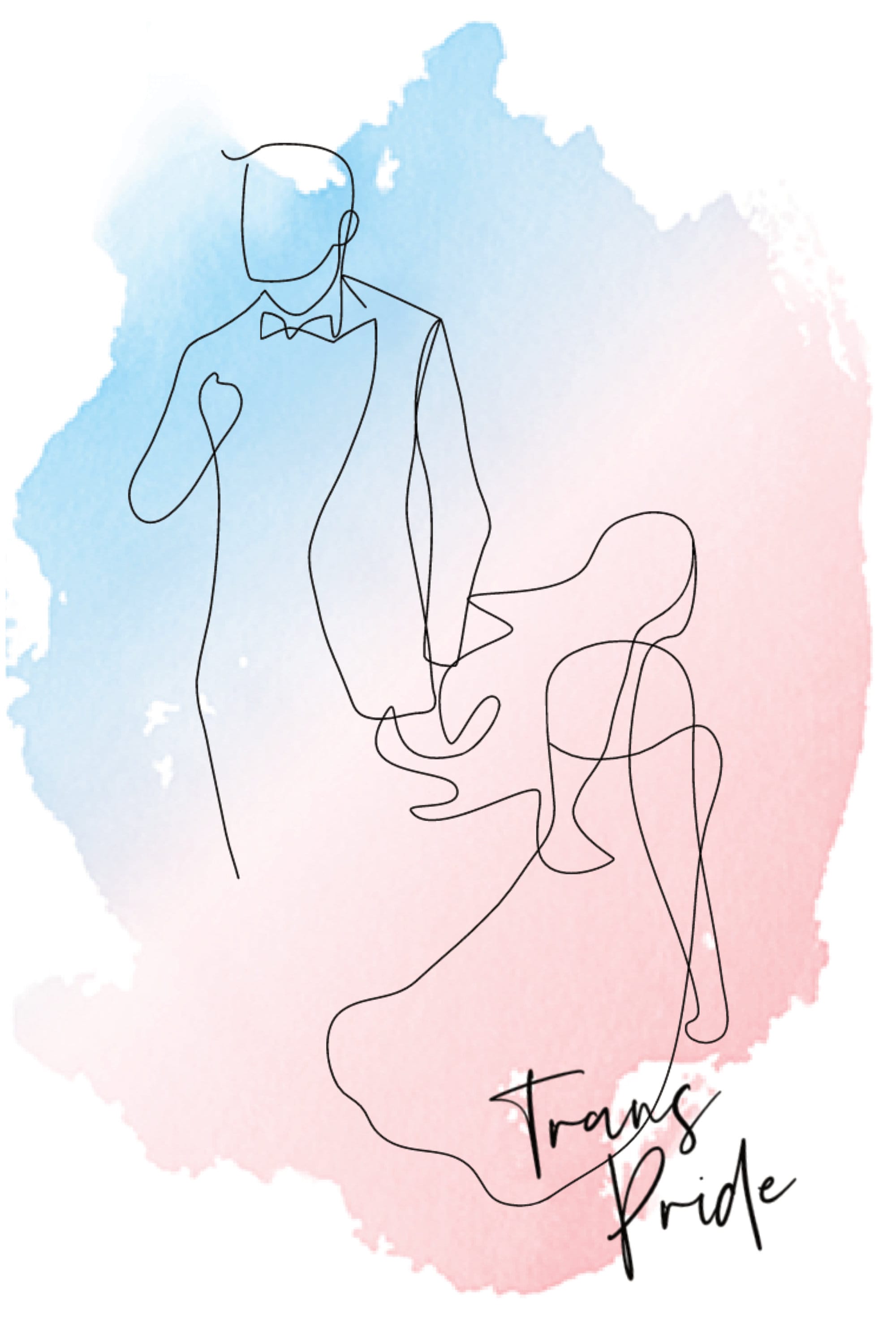 Minimal Line Art Transexual Pride Gift for Transexual Decor for Trans ...