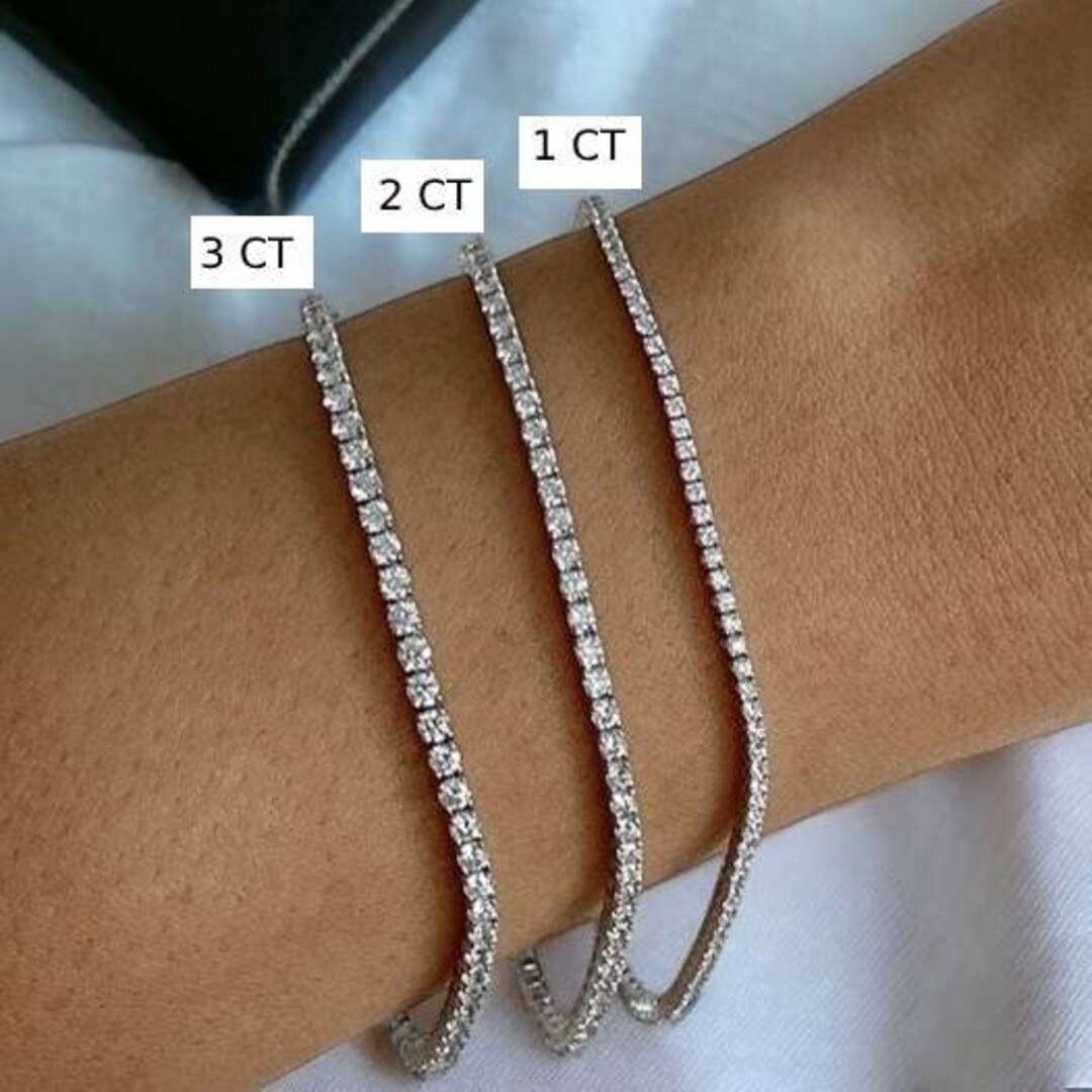 Lab Grown Diamond Tennis Bracelet 10k 14k 18k Gold Lab Diamond Bracelet ...