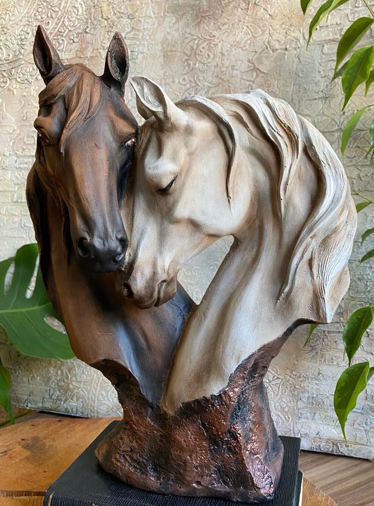 Beloved Horses Statue, Lovers, Decorative Horse Head Statue, for Horse ...