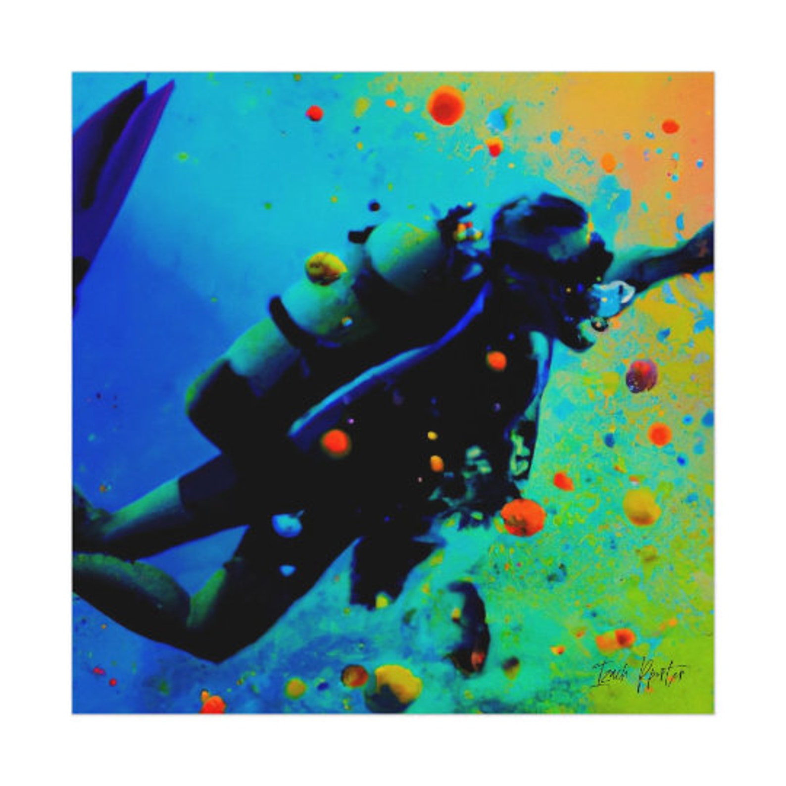 Trippy Diver: Impressionistic Abstract Underwater Photo - Etsy