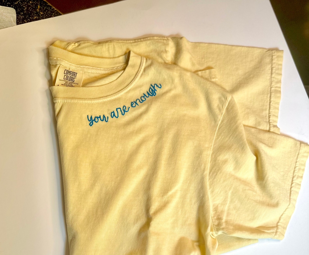 Personalized Hand Embroidered T-shirt, Comfort Colors, Custom Hand ...