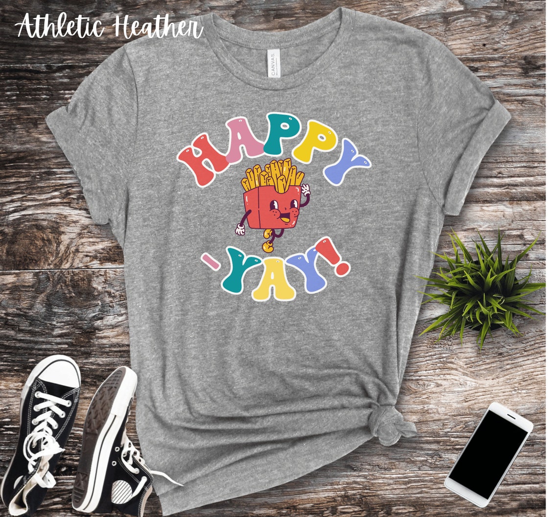 Happy Friyay Retro Shirt Happy Friday French Fry Shirt Groovy - Etsy