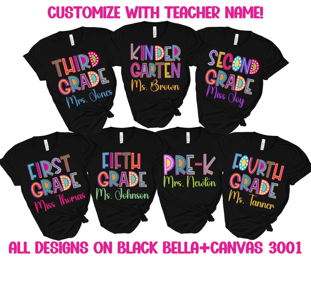 Custom Teacher Grade Level Shirts, Personalized Teacher Gifts, Back to ...