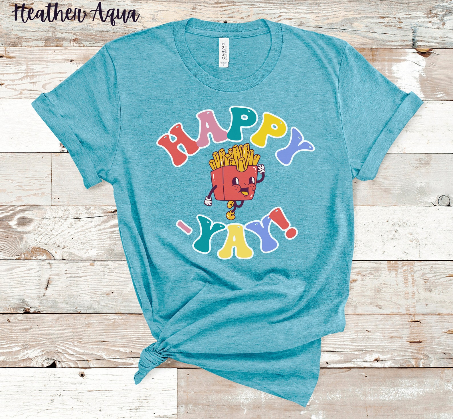 Happy Friyay Retro Shirt Happy Friday French Fry Shirt Groovy - Etsy