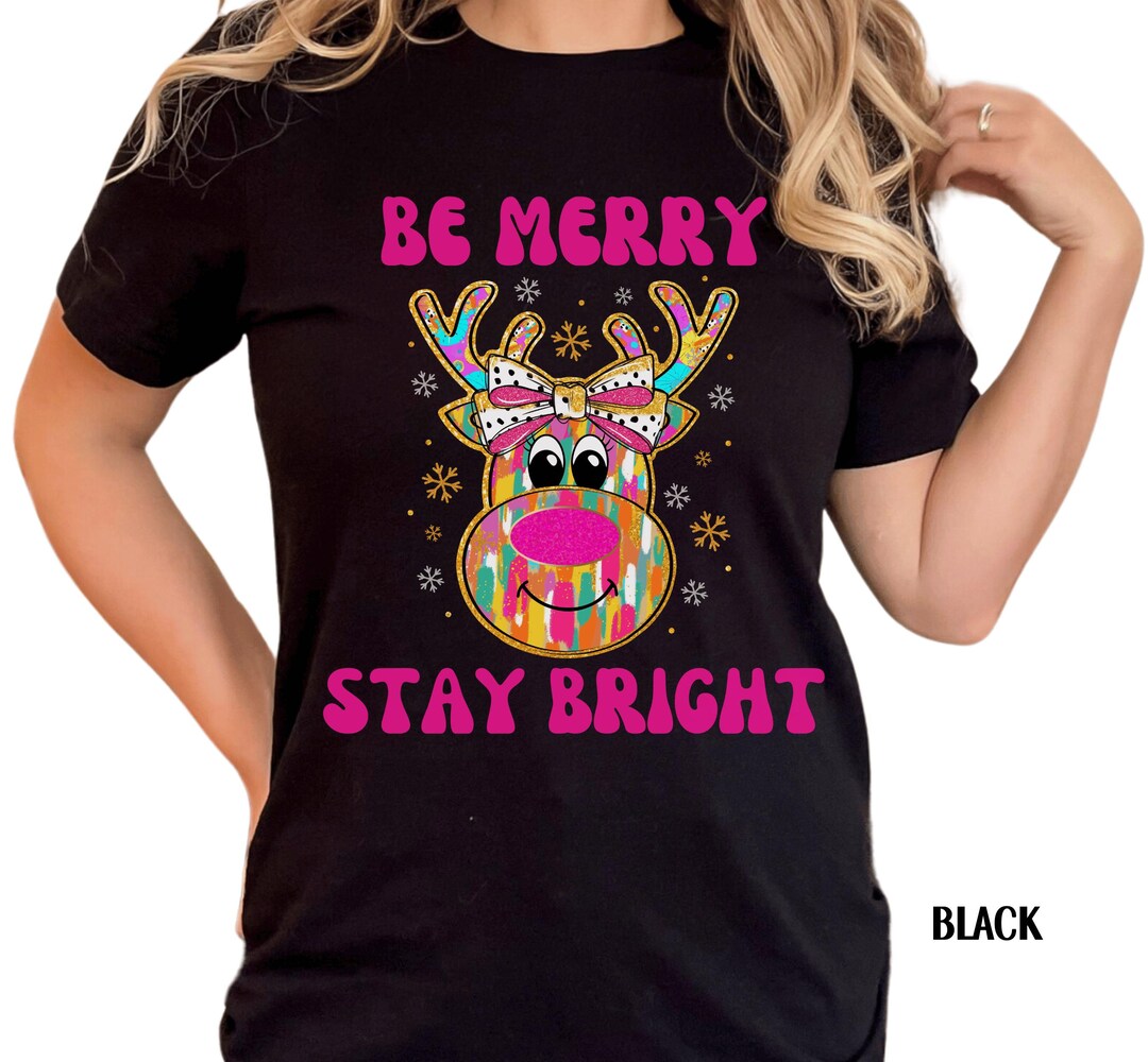 Christmas Reindeer Shirt, Retro Reindeer Holiday Tee, Christmas Pajamas ...