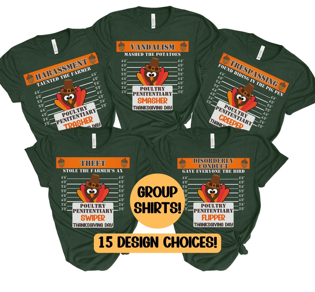Thanksgiving Matching Group Shirts, Funny Matching Turkey Shirts ...