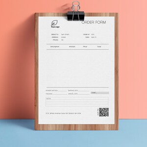 Invoice Template Word Excel Template Spreadsheet Template Order Form ...