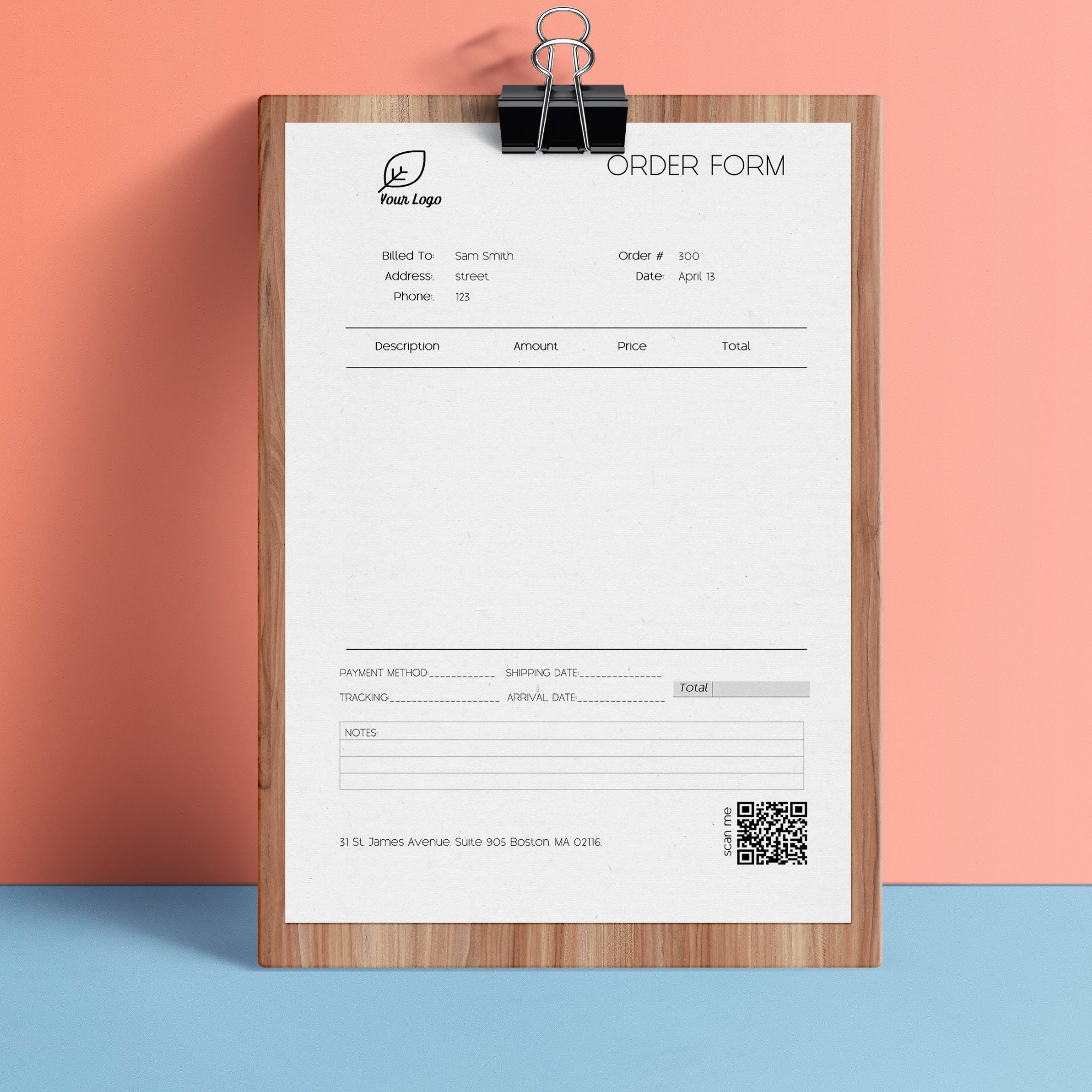 Invoice Template Word Excel Template Spreadsheet Template Order Form ...