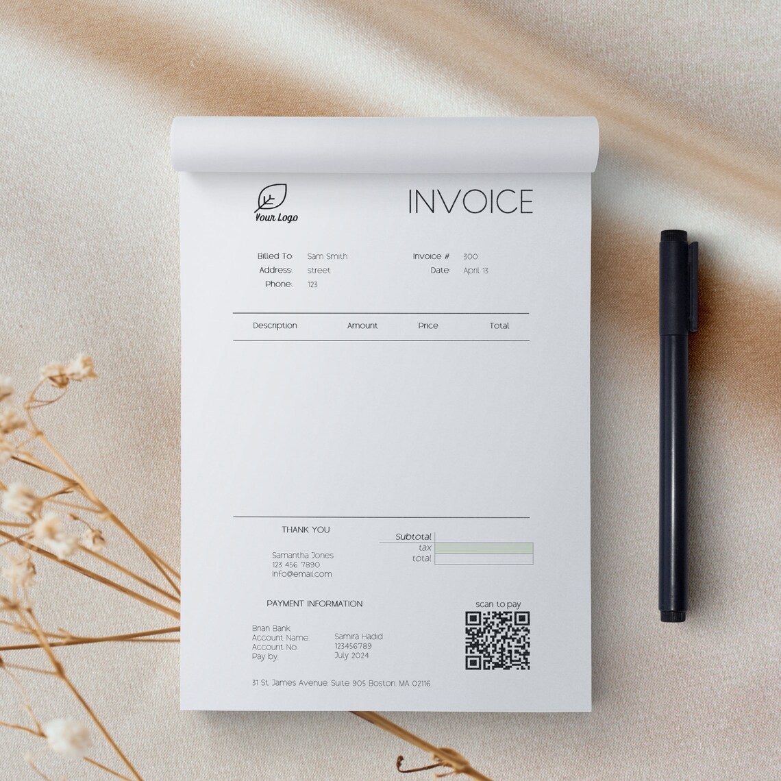 Invoice Template Word Excel Template Spreadsheet Template Order Form ...