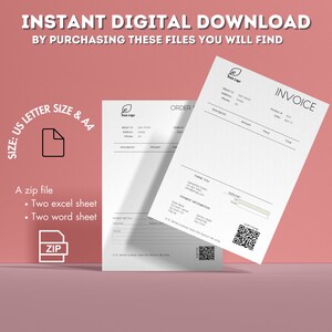 Invoice Template Word Excel Template Spreadsheet Template Order Form ...