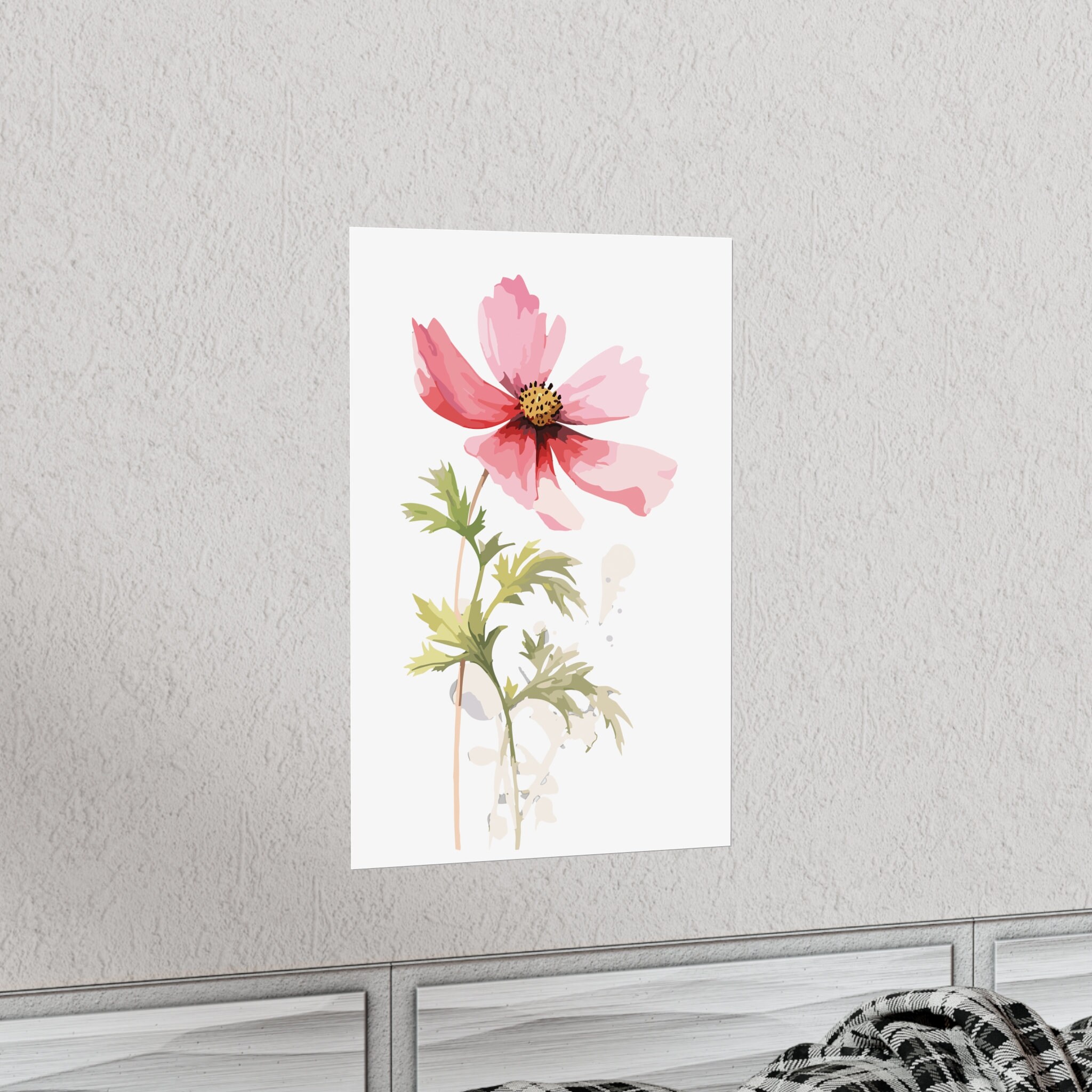 Pink Wildflower Poster Cottagecore Wall Art Home Decor - Etsy