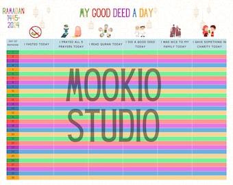 Ramadan Good Deeds Chart for Kids Ramadan Gift for Kids Ramadan ...