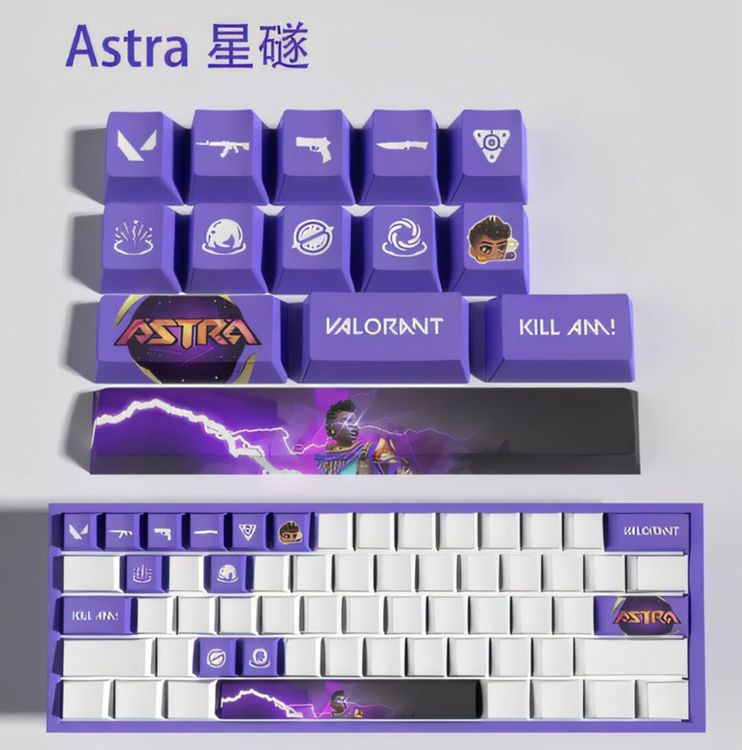 Valorant Keycaps 14 Keys Set Astra Jett Cypher Reyna Sova Omen PBT ...