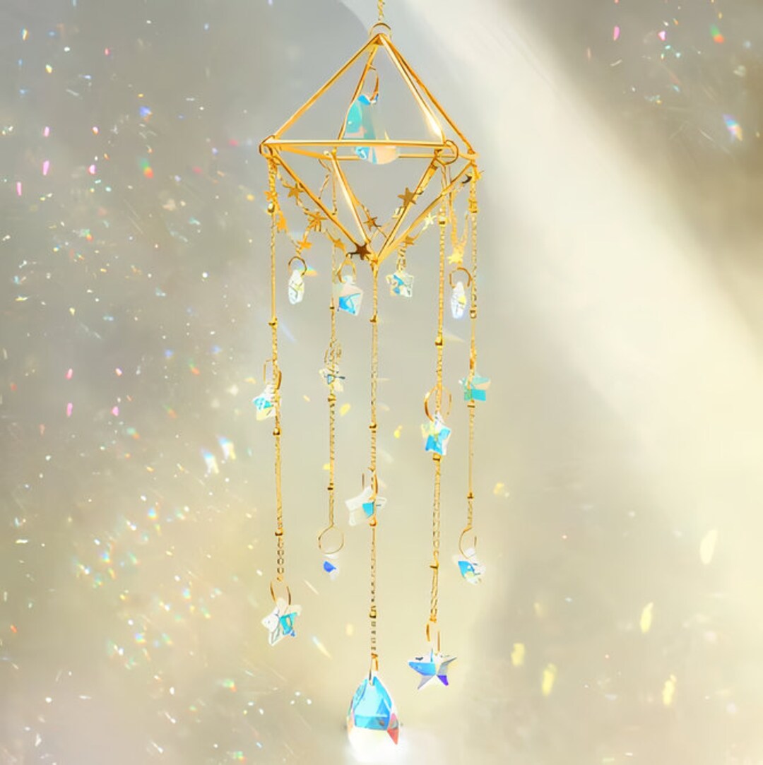 Hanging Sun Catcher Crystal Teardrop Chandelier Wind Chime Prism ...