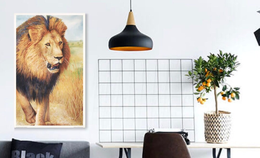 African Lion by Dylan Scott Pierce, 2002. Fine Art Print, Watercolor ...