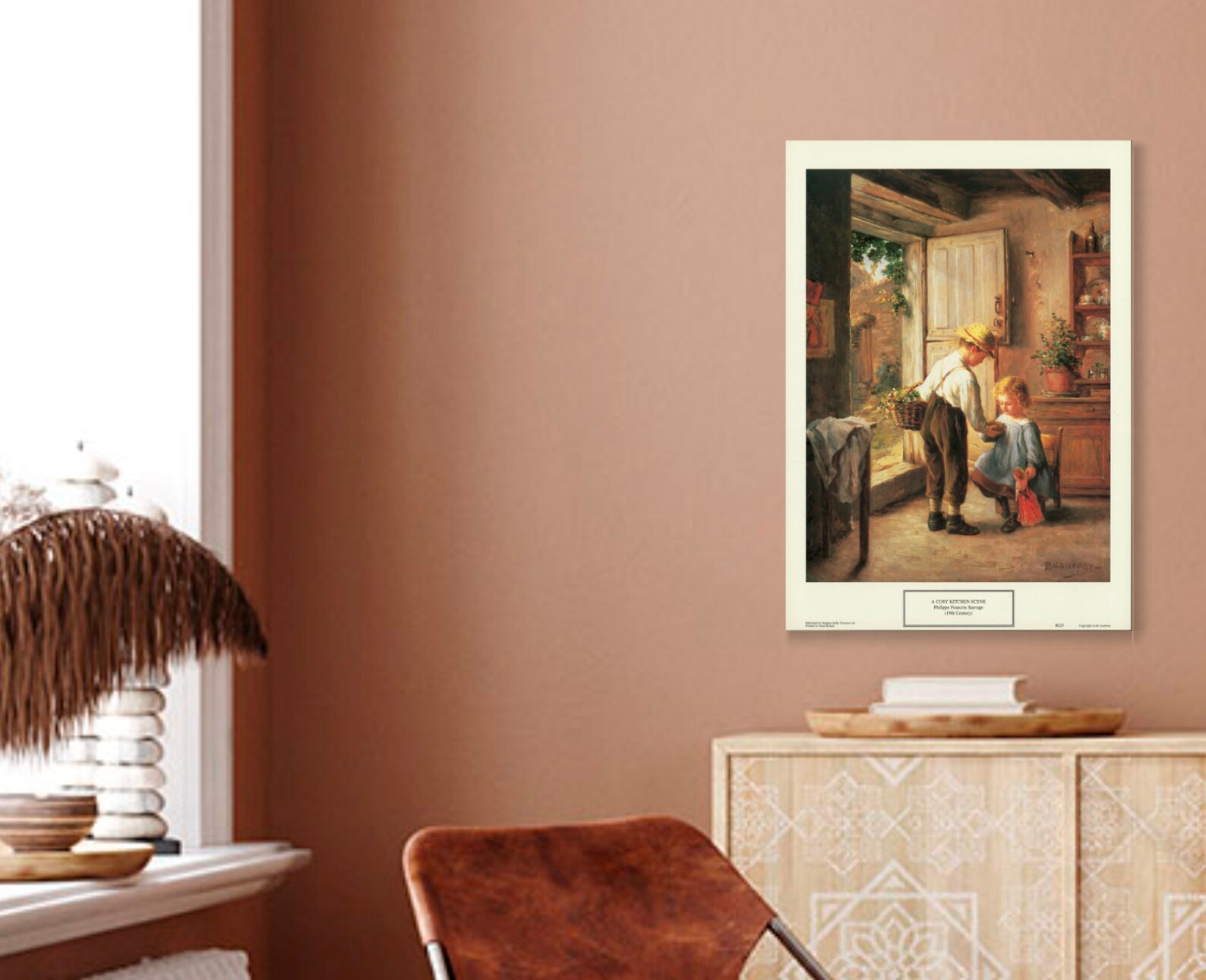 A Cosy Kitchen Scene by Philippe Francois Sauvage, Fine Art Print, Oil ...