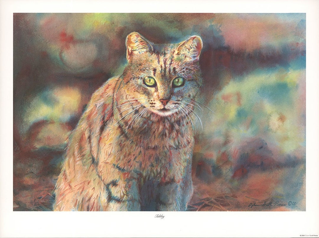 Tabby by Dylan Scott Pierce, 2000. Fine Art Print, Watercolor Painting ...