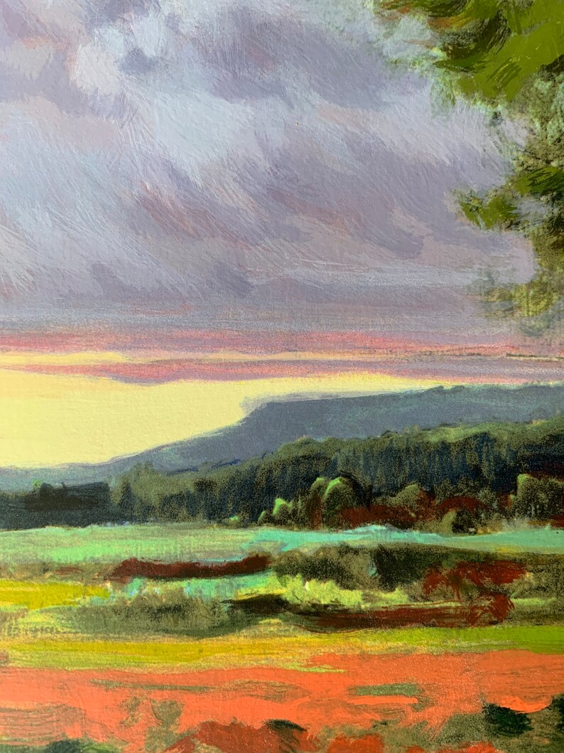 Crimson Inlet by Joan Colomer, Landscape Painting, Fine Art Print - Etsy