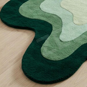 Hand-tufted Wool Area Rug Verdant Bloom Lush Irregular Shaped Rug ...