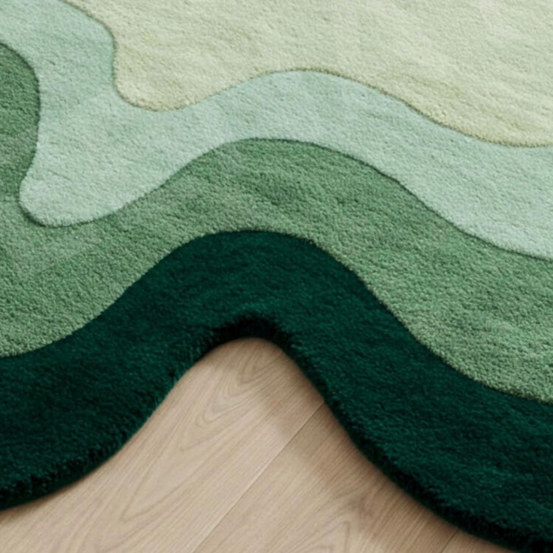 Hand-tufted Wool Area Rug Verdant Bloom Lush Irregular Shaped Rug ...
