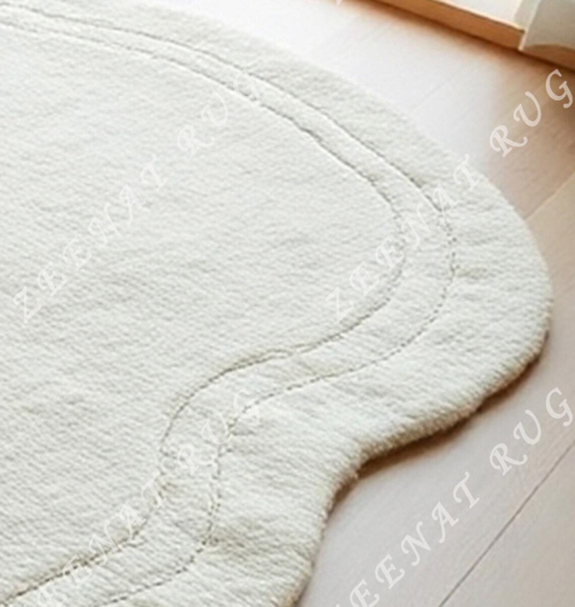 Cloud Nine Hand Tufted Wool Rug Irregular Shape With Carving White ...