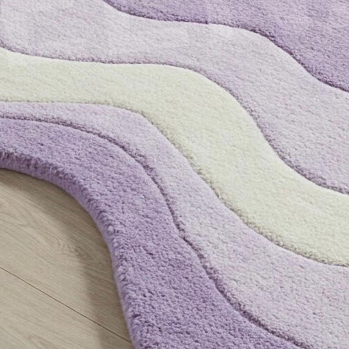 Lavender Serenity Wool Rug Unique Hand-tufted Abstract Irregular Shape ...
