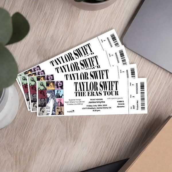 Eras Tour Ticket Template Etsy Uk