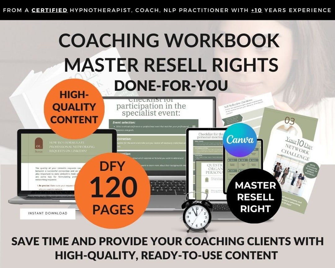 Coaching Workbook Template, Done for You Challenge, Career Coaching ...