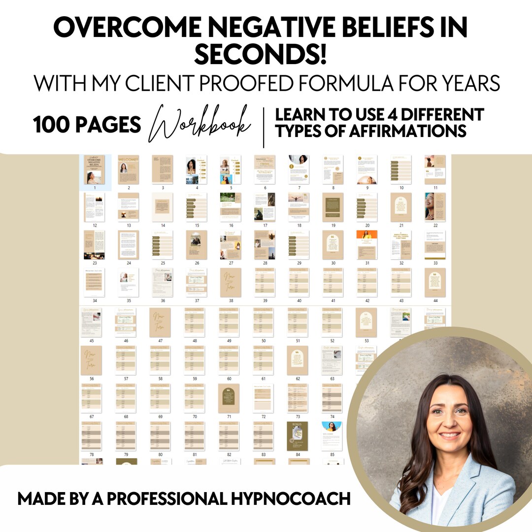 4 Affirmation Types to Overcome Negative Beliefs Workbook - Etsy
